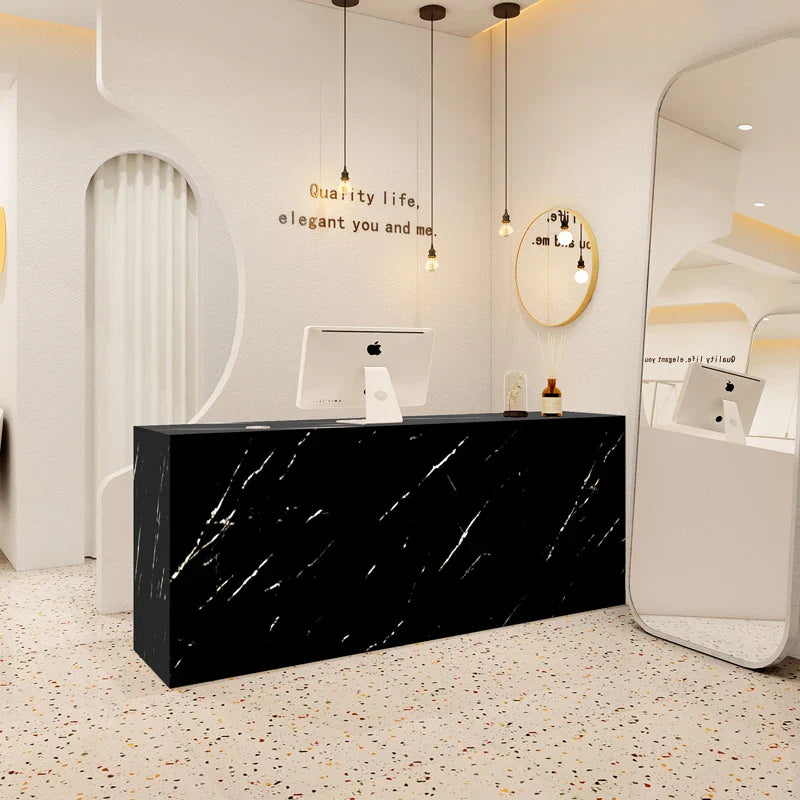 Black Minimalist Reception Desks Nordic Counter Luxury Office Receptio ...
