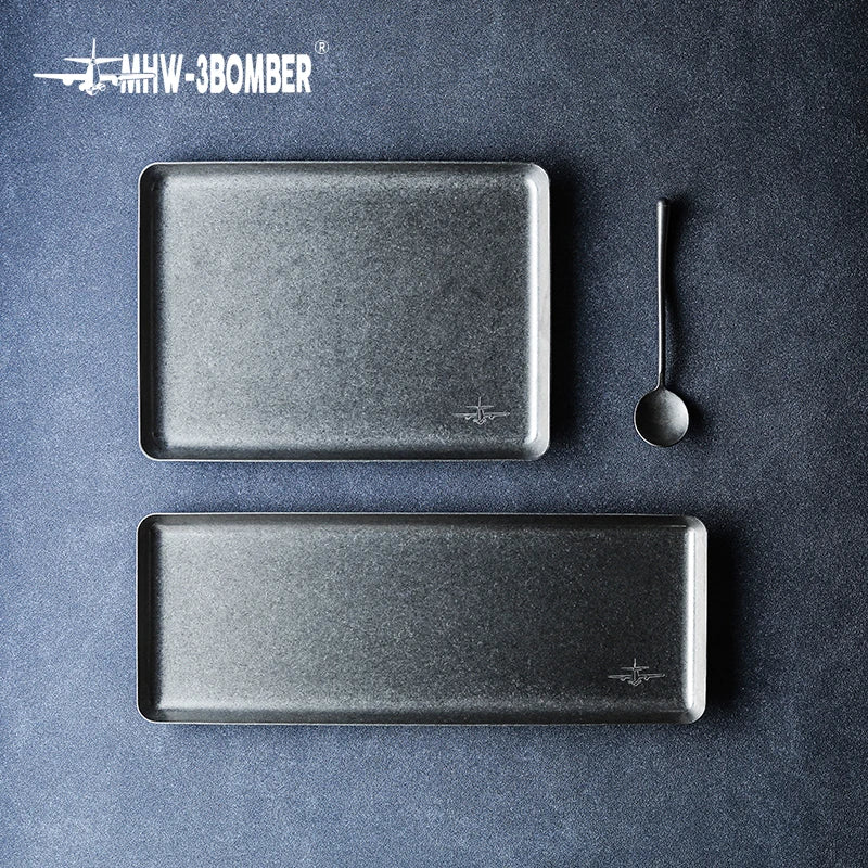 MHW-3BOMBER Vintage Espresso Coffee Bar Tray Rectangular Stainless Ste ...